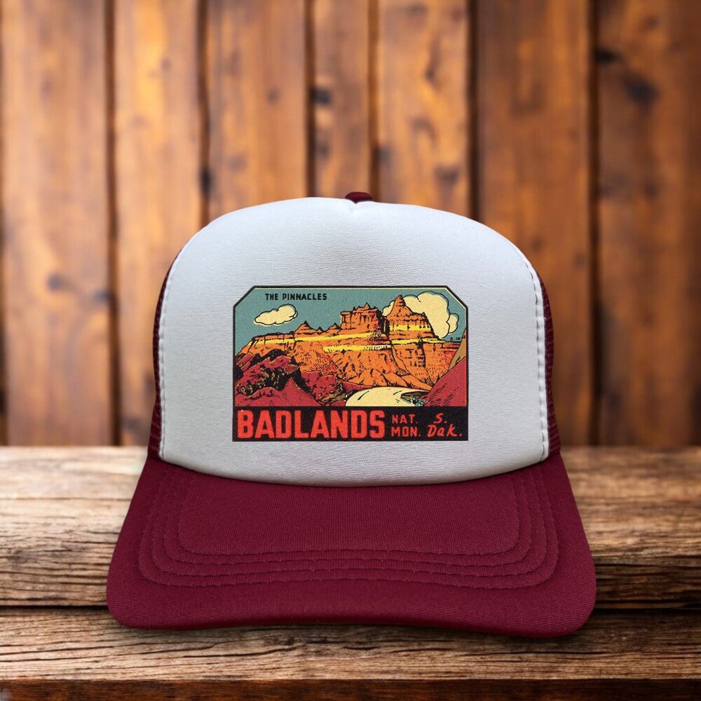 Vintage Inspired Badlands National Park Mens Trucker … - Gem